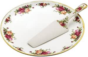 Amazon.com | Royal Albert Old Country Roses Cake Plate with Server ...
