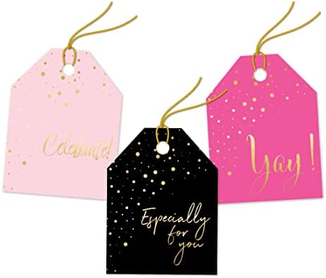 Pro Supply Global Pre Strung Gift Tag Variety Pack (Gold Confetti, 24 ...