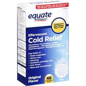 Amazon.com: Equate Cold Relief Original Flavor Effervescent, 48 Tablets ...