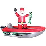 Amazon.com: 8 Foot Long Inflatable Santa Claus on a Fishing Boat: Toys ...