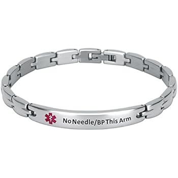 Amazon.com: LIMB ALERT Medical ID Alert Bracelet with Embossed emblem ...