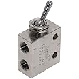 1/8"PT 2 Position 3 Way Air Pneumatic Knob Control ON OFF Toggle Valve ...