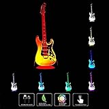 3D Music Electric Guitar Night Light Lamp USB Touch Switch Decor Table ...