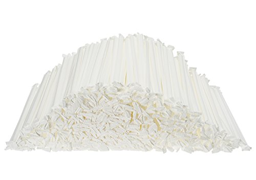 DuraHome Clear Plastic Straws Individually Wrapped 1000 Pack - 8 inch ...