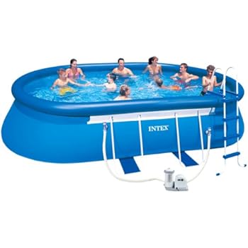 Amazon.com: Intex 20-Feet by 12-Feet by 48-Inch Oval Frame Pool Set ...