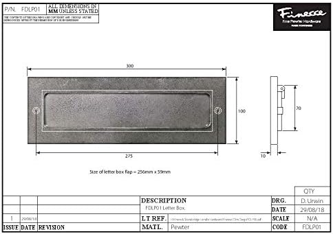 Fd Letter Solid Pewter Door Letterplate 300 X 100 X 10MM – BigaMart