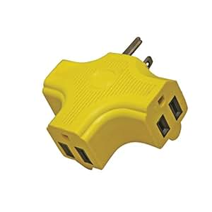 Amazon.com: Voltec 04-00087 3-Outlet Adapter, Yellow: Garden & Outdoor