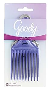 Amazon.com : Goody Comb & Lift Hair Pick, 3 Count, Assorted Colors ...