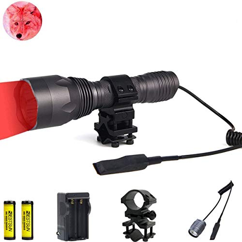 Red LED Flashlight Predator Light 350 Yards Red Light Coyote Varmints ...
