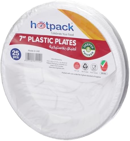 Hotpack Disposable Plates, 25 Pieces price in UAE | Amazon UAE | kanbkam
