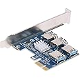 Amazon.com: PCIe 1 to 4 PCI-Express 16X Slots Riser Card PCI-E 1X to External 4 PCI-e USB 3.0 ...