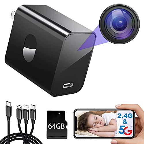 4K Spy Camera Hidden Camera With SD Card (64G), 2.4G&5GHz WiFi Mini ...