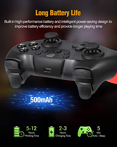 Wireless Controller for Switch Pro, EasySMX Mini Gamepad Joypad Remote ...