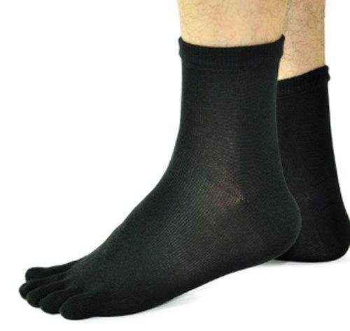 Mens + Womens Bamboo Toe Socks Diabetic Antibacterial Black Unisex 5 ...