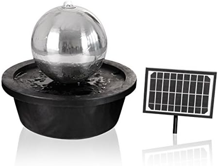 Primrose 50cm Stainless Steel Sphere Solar Powered Water Feature ...