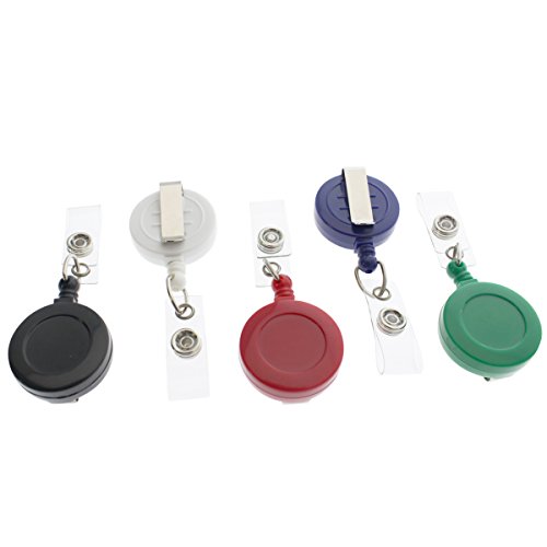 25 Pack - Premium Retractable ID & Key-Card Badge Reels With Secure ...