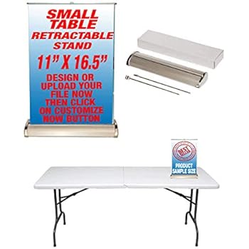 Amazon.com : Mini Table Top Banner Stand 11"x17" Includes Full Color ...