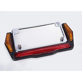 Amazon.com: Motorcycle License Plate Frame With LED Turn Signals and ...