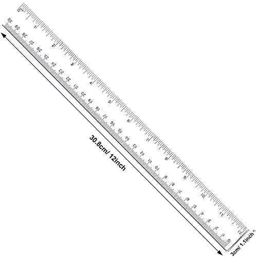 30 Pack Clear Plastic Ruler 12 Inch Flexible Ruler Straight Ruler With ...