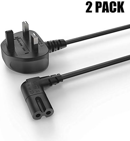 Ancable 2M Mains Power Lead TV Power Cable 3PIN Plug to 2 Pin Right ...