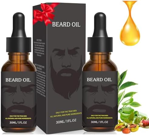 2PCS Beard Oil, Pure Natural Beard Growth Oil, Beard Moisturizing ...