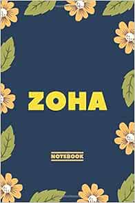 Zoha - Notebook: Yellow Floral design, Personalized name journal « Zoha ...