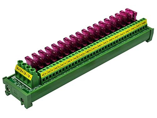 DC Power Fuse Distribution Strip Module (18 Position, DIN Rail Mount ...