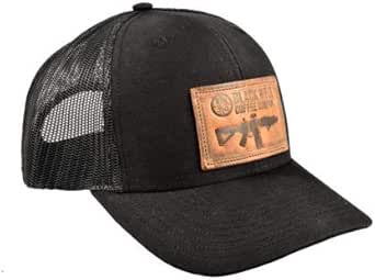 Black Rifle Coffee Company SBR Leather Patch Hat - Black/Black: Buy ...