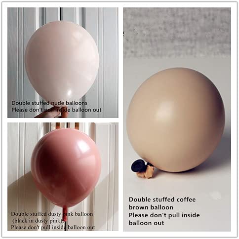 Blush Pink Balloon Arch Kit Double Stuffed Dusty Rose Iovry Brown ...
