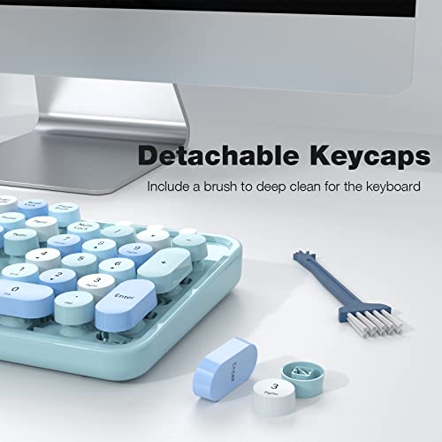 Mofii Wireless Keyboard And Mouse Combo Blue Retro Keyboard With Round Keycaps 2 4ghz Dropout