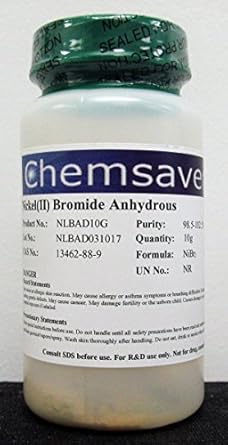 Nickel(II) Bromide Anhydrous, 98.5-102.5%, 10g: Amazon.com: Industrial ...