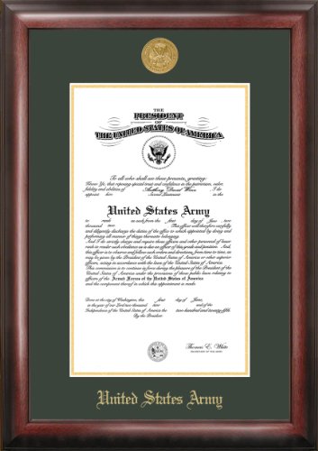 Amazon.com - Army Commission Frame Gold Embossed - Document Frames