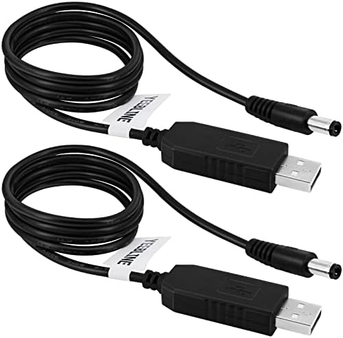 USB DC 5V to 12V Step Up Power Converter, Yeebline 2-Pack 3ft USB to DC 12V Adapter Cable Cord ...