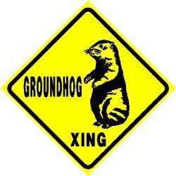 Amazon.com: GROUNDHOG CROSSING rodent novelty joke sign: Home & Kitchen