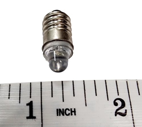 Miniature LED Flashlight Bulbs, 3 Volt Mini Lamps, Cool White, E10 ...