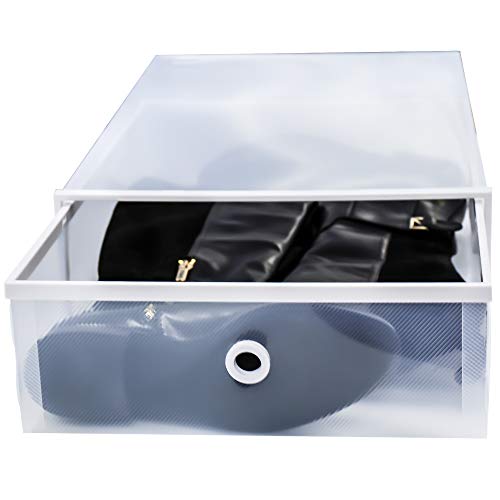 FIXSMITH-Transparent-Boot-Storage-Boxes,2 Pack Plastic Boot Containers ...