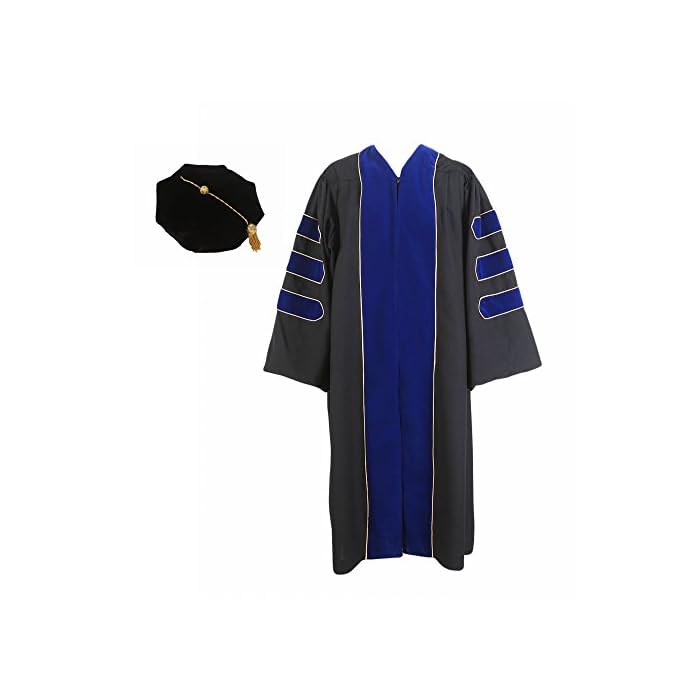 Buy GraduationService Unisex Deluxe Doctoral Graduation Gown with Gold ...