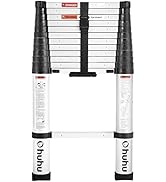 Aluminum Telescoping Ladder, Ohuhu Upgraded 12.5 FT ANSI Certified One-Button Retraction ...