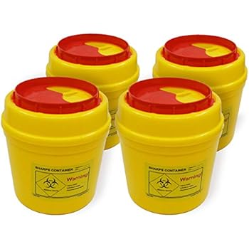 Amazon.com: D & H Medical Sharps Disposal Container: 3-Pack Biohazard ...