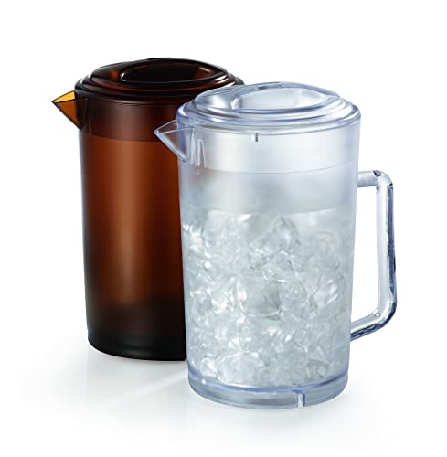G.E.T. P-3064-1-CL-EC Heavy-Duty Shatterproof Plastic 2 Quart Pitcher ...