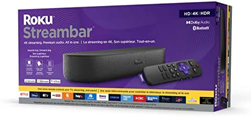 Roku Streambar | HD/4K/HDR Streaming Media Player and Soundbar, Black ...