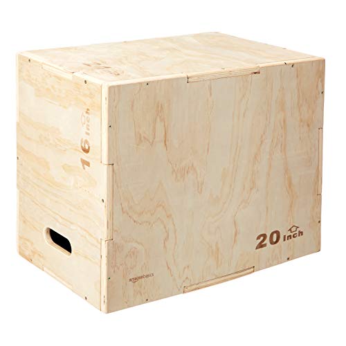 Amazon Basics Wood Plyometric Training Exercise Box, 16" x 20" x 24 ...