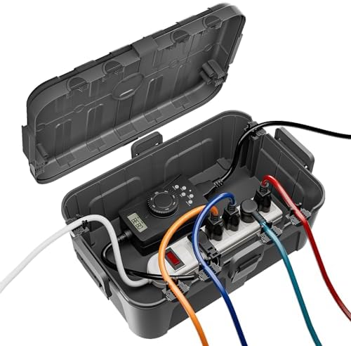Flemoon Large Outdoor Electrical Box (12.5 x 8.5 x 5 inch), IP54 Waterproof Extension Cord Cover ...