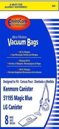 Kenmore 51195 Magic Blue Canister Vacuum Bags - 8 Bags | Amazon price ...