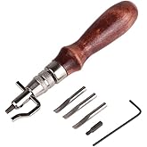 Amazon.com: Leather Groover Tool(Black), 7 in 1 Pro Adjustable ...