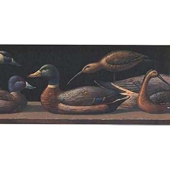 Ducks Lodge Hunting Birds Wallpaper Border - Green Plaid... - - Amazon.com
