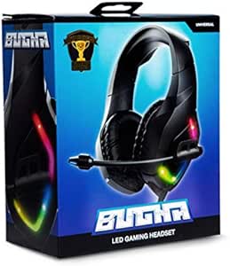 Amazon.com: Bugha Exclusive LED Gaming Headset w/Boom mic, 3.5mm aux-in ...
