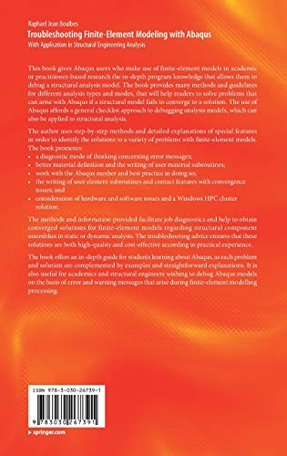 Troubleshooting Finite Element Modeling With Abaqus With Application