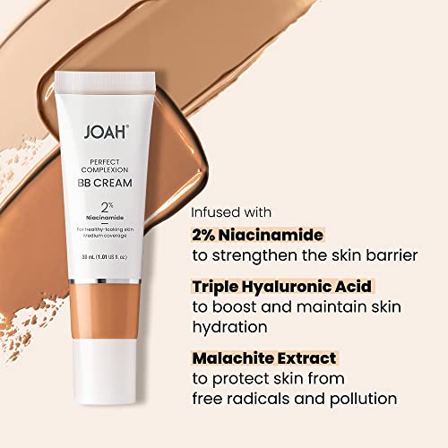 JOAH Beauty Perfect Complexion BB Cream with Hyaluronic Acid and Niaciminade, Korean Makeup with ...