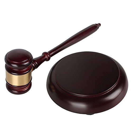 RDEXP Dark Brown Gavel and Sound Round Block for Judge Student Auction ...
